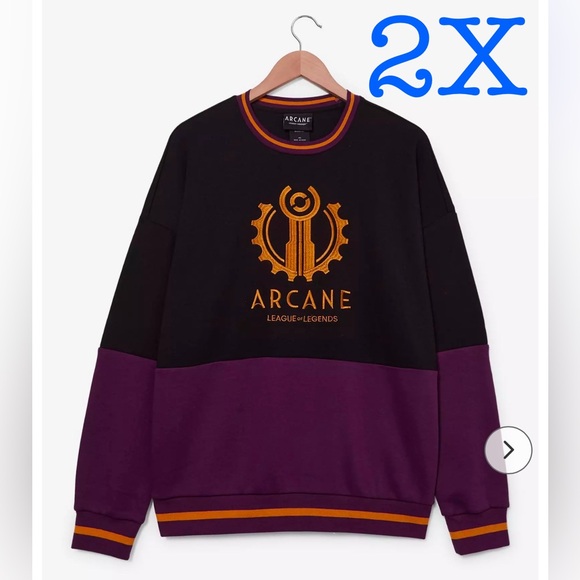 Sweaters | 2x Arcane Piltover Logo Panel Crewneck | Poshmark